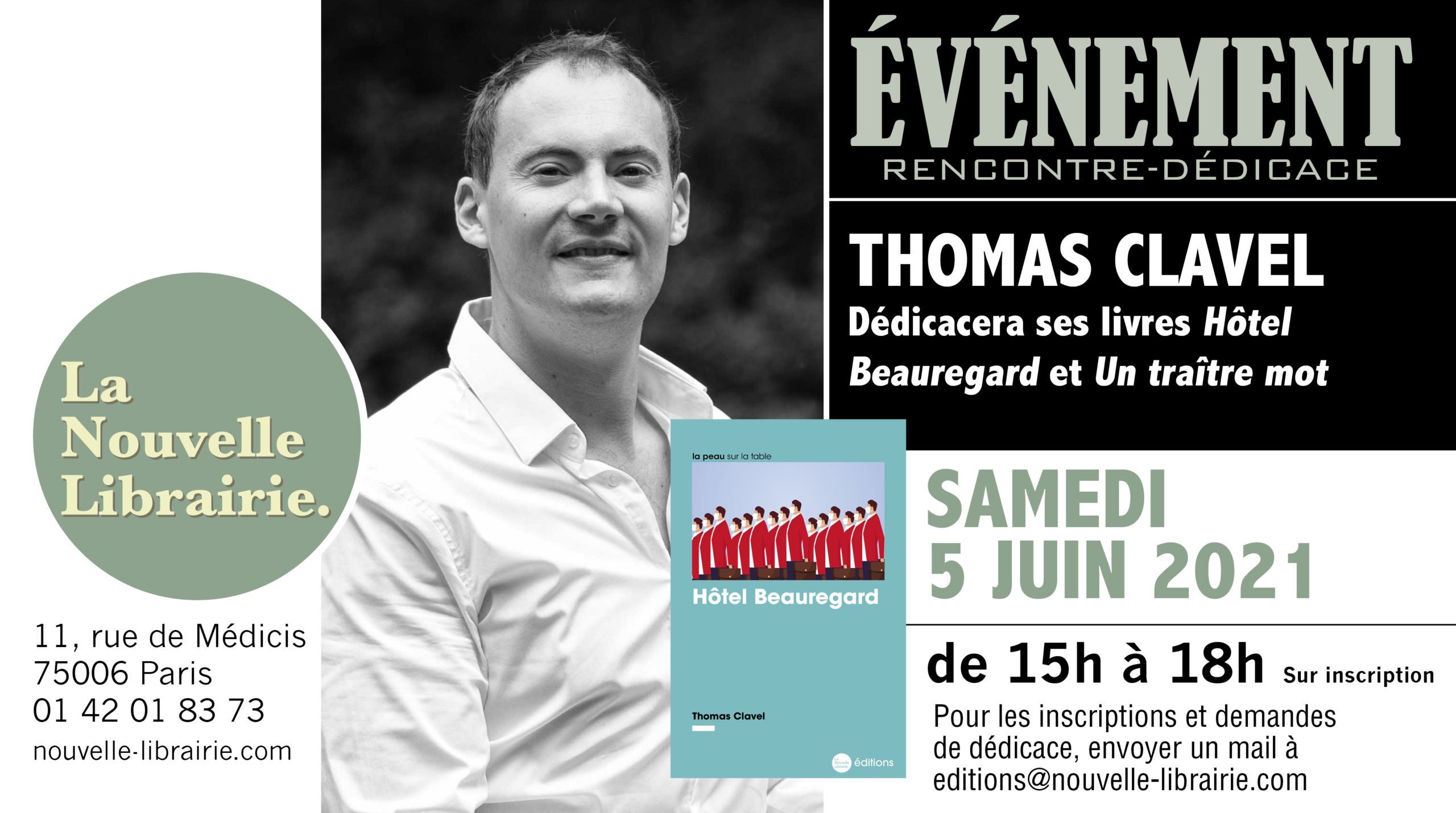 Dédicace de Thomas Clavel - La Nouvelle Librairie